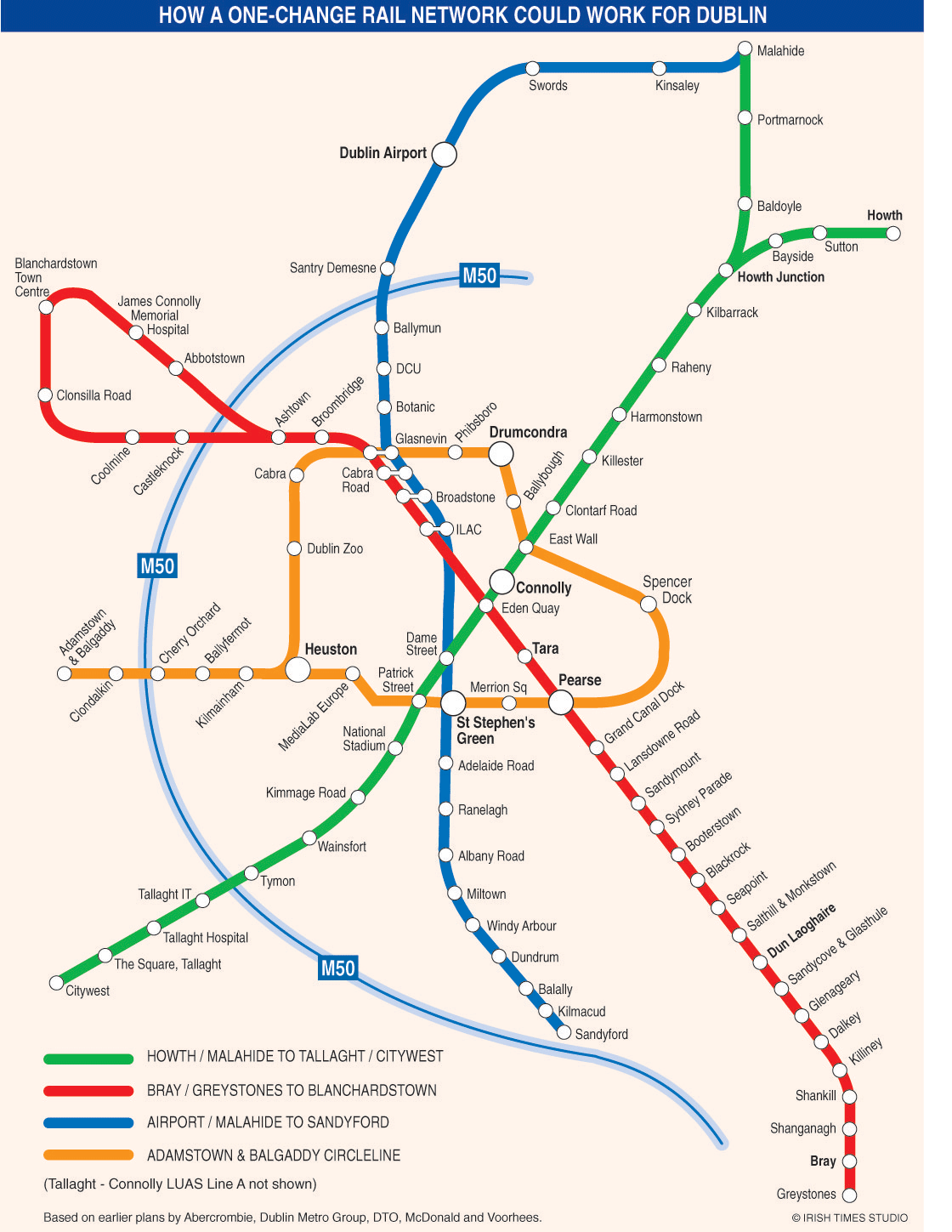 Dublin Subway Map Dublin Subway Map 2 Canvas Print By Naxart Studio